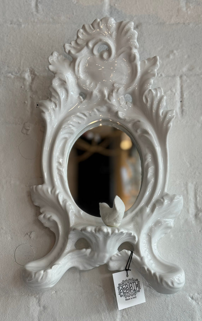 Small Baroque Ceramic Framed Mirrors, 32 x 22cm - Mondopiero