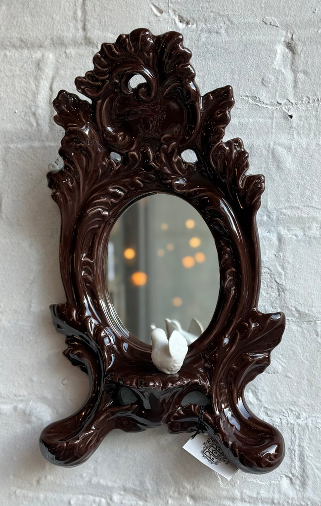 Small Baroque Ceramic Framed Mirrors, 32 x 22cm - Mondopiero