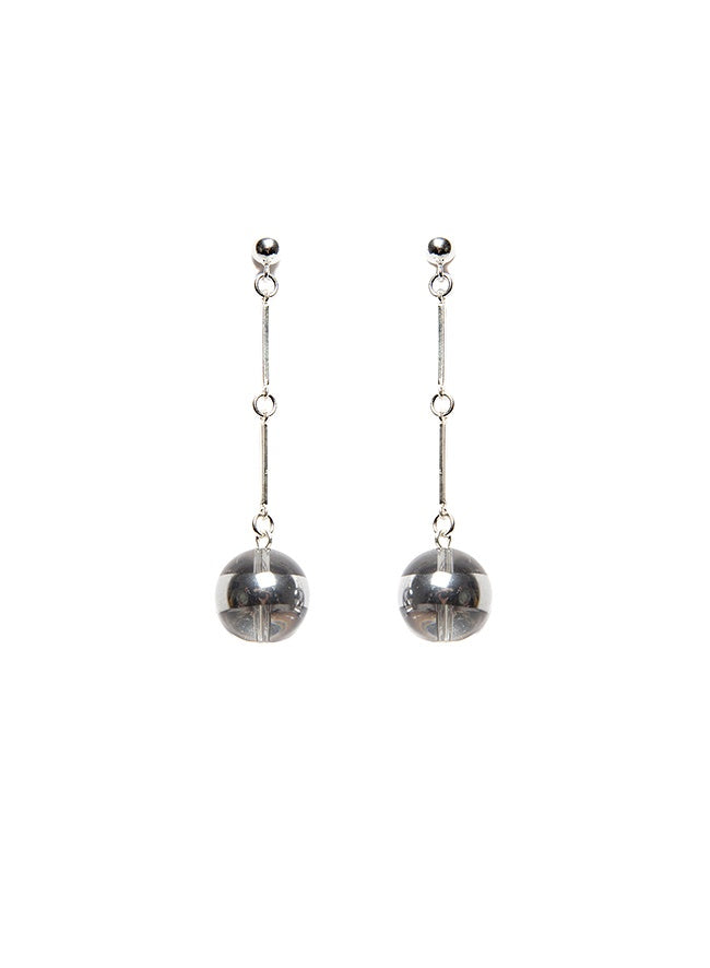 Silver Plated Quartz Sphere and Sterling Silver Earrings – Mondopiero
