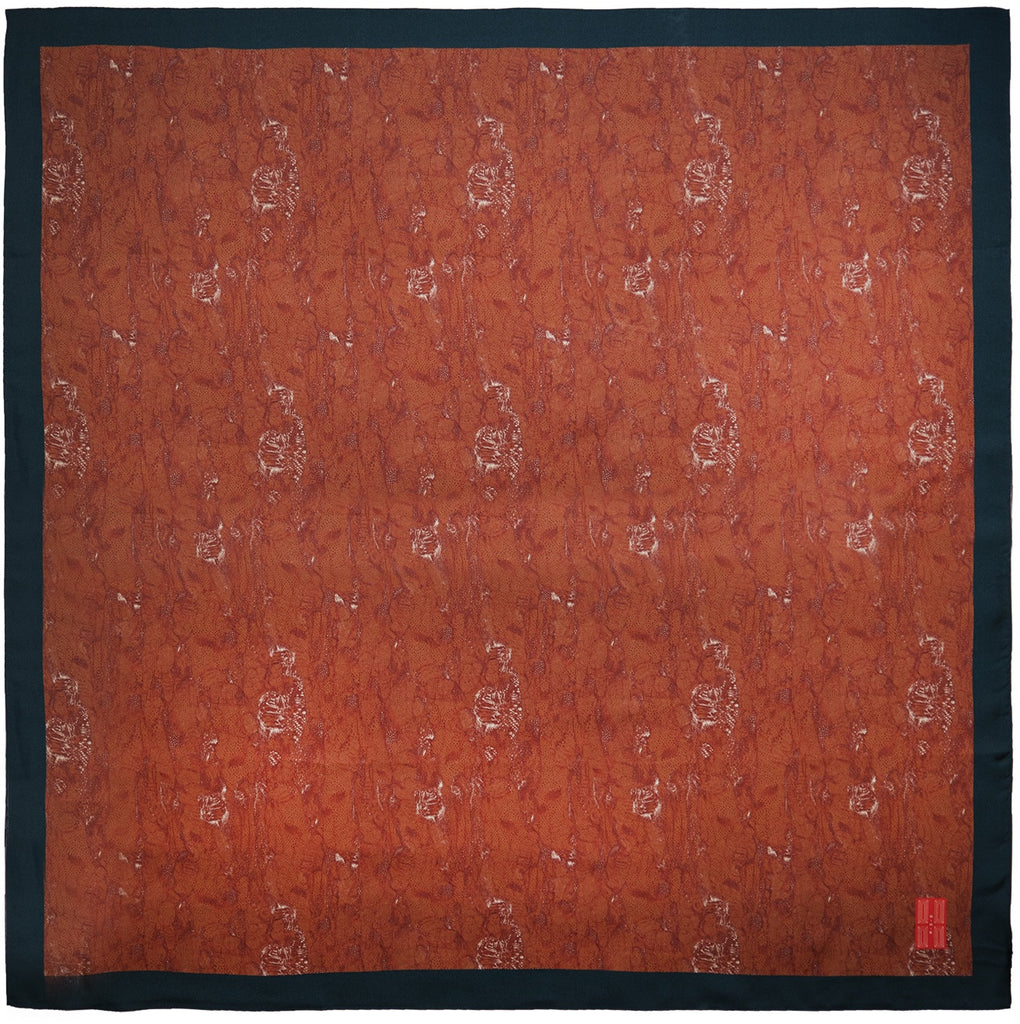 Rainbow Serpent Silk Twill Scarf, Terracotta – Mondopiero
