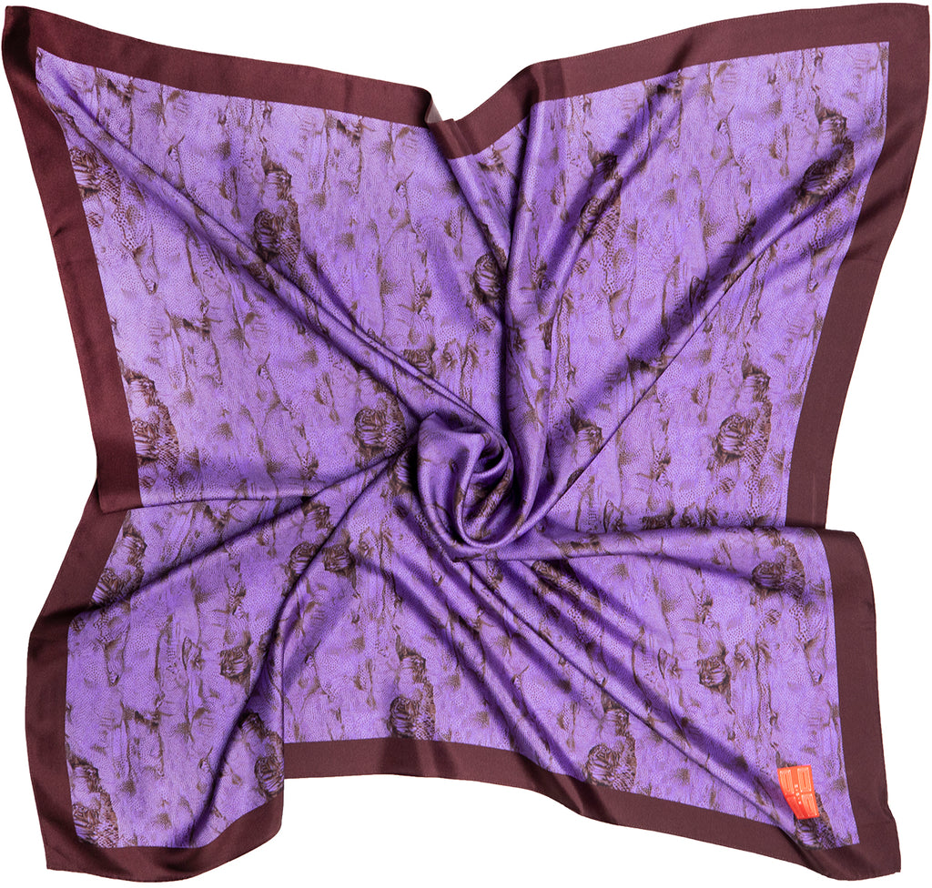 House of Rolfe - Rainbow Serpent Lilac Silk Twill Scarf - Mondopiero
